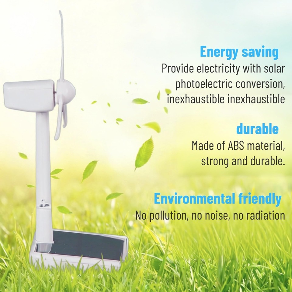 Solar Wind Mill Mini Solar Powered Windmill Kids Toy Home Decoration Garden Desk | eBay UK