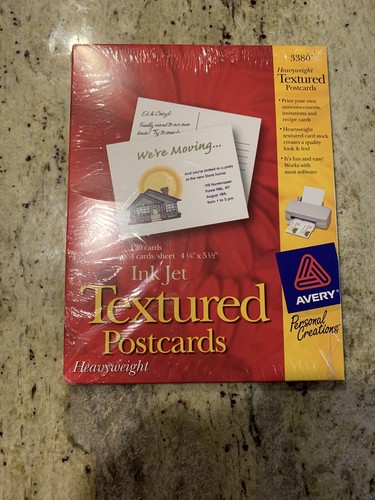 Textured Postcards Avery 3380 Ink Jet Heavy Textured Postcards 120 ...