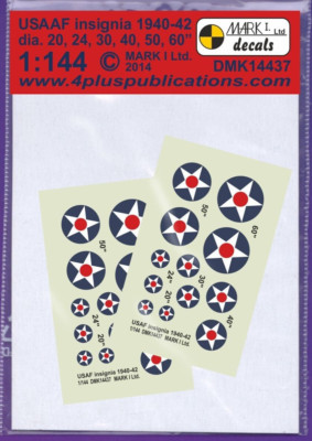 Mark I Decals 1/144 US Army Air Forces USAAF Stars Waterslide Decals ...