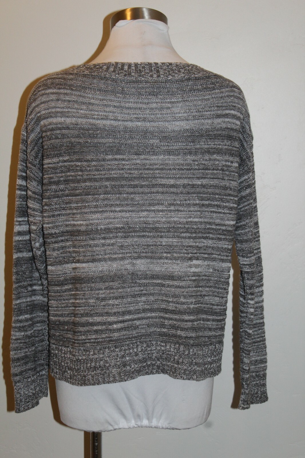 EILEEN FISHER Linen Textured Knit Boxy Sweater Gray … - Gem