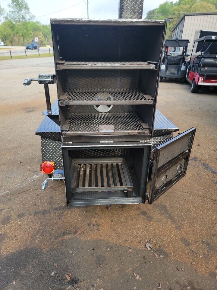 Fire n Steel Lil Tex Pitmaster BBQ Smoker Grill Trailer Mobile Catering ...
