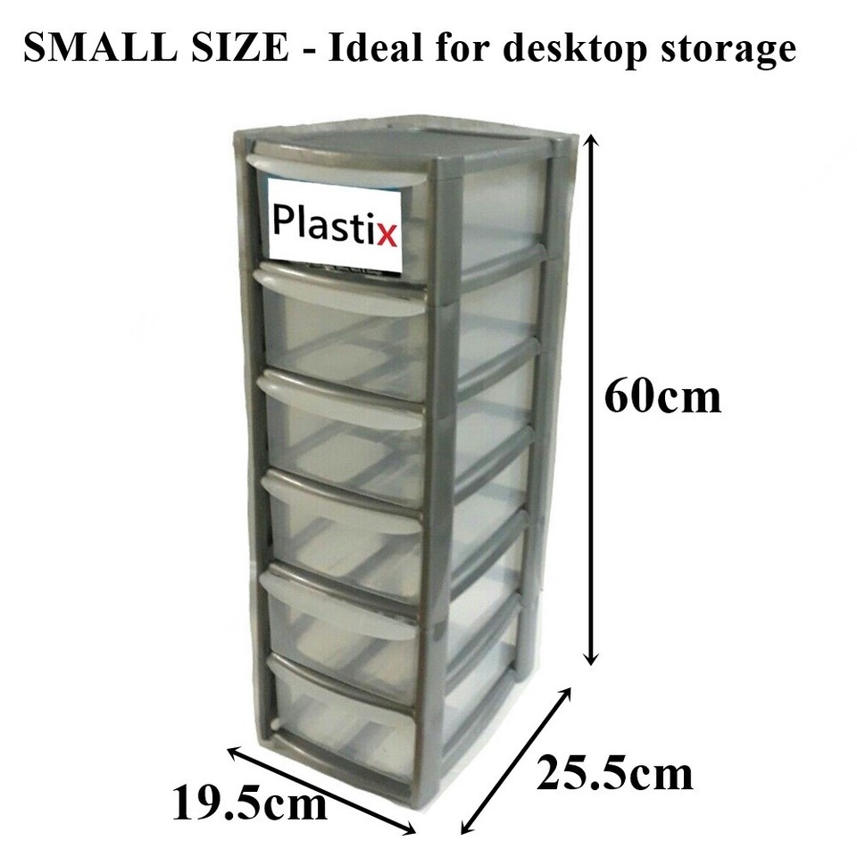 PLASTIC STORAGE DRAWERS DRAW TOWER UNIT MINI DESKTOP / LARGE HOME ...