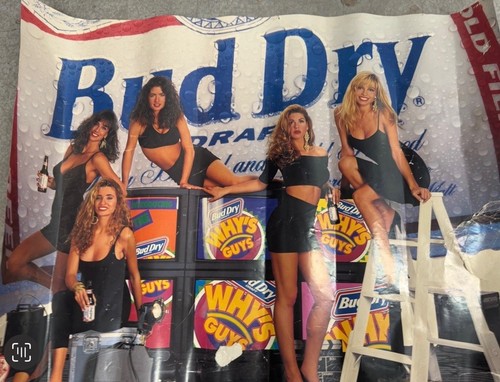 Rare early Pamela Anderson Bud Dry Anheuser-Busch Advertising Poster | eBay