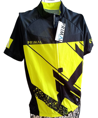 NWT Primal Cycling Jersey Shirt Full Zip Short Sleeves Pockets Black ...