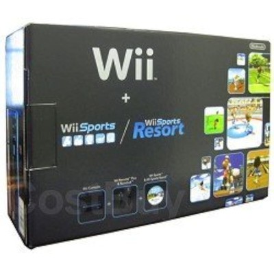 Nintendo Wii Console Black With Wii Sports And Wii Sports Resort Very ...