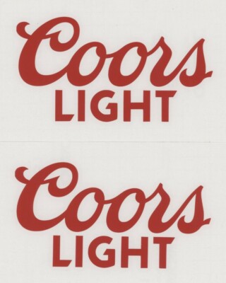 2 New COORS LIGHT BEER 4" Red Decals Stickers Ice Chest Fridge Window ...