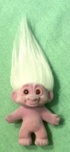RARE DAM Dark Horse Troll LAVENDER / MAUVE Fuzzy FLOCKED Body w/ White ...