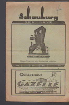 Schauburg Am Millerntor Program April 1928 Germany Joe Bonnell | eBay