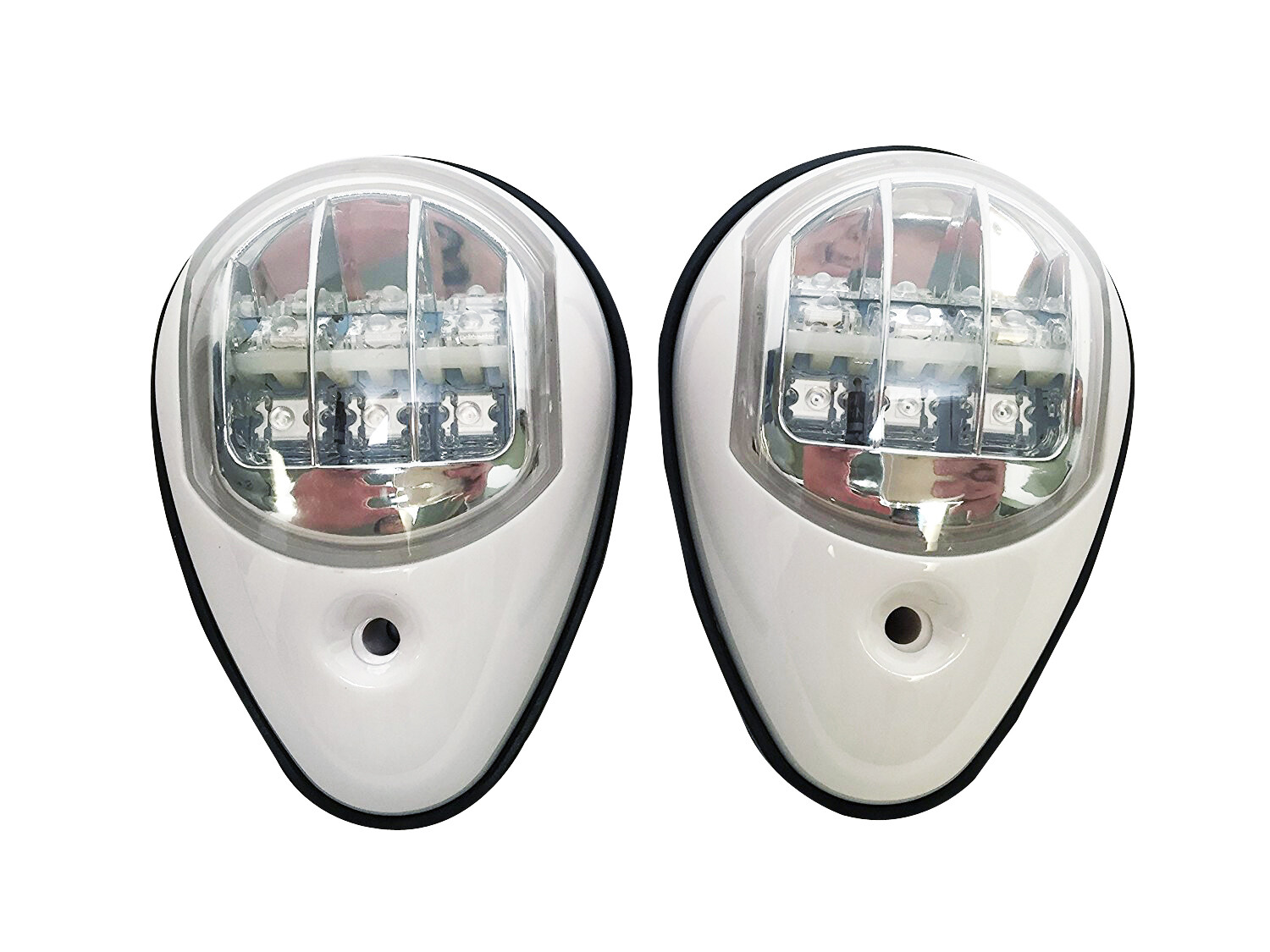 MARINE BOAT WHITE COVER GREEN STARBOARD RED PORT LED NAVIGATION LIGHT ...