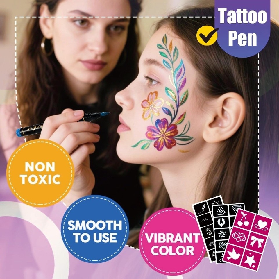 Temporary Tattoo Markers for Skin Body Marker Face Paint Pen 10 Colors ...
