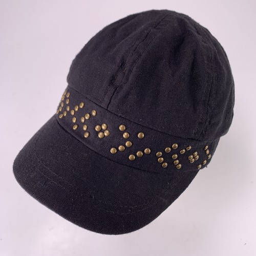 Elastafit Womens Black Studded Army Ball Cap Fitted One Size Hat | eBay