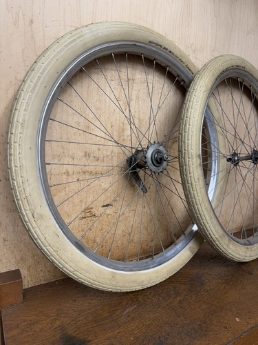 nice 26” chrome drop center Bicycle wheel set w/ fat Frank tires ...