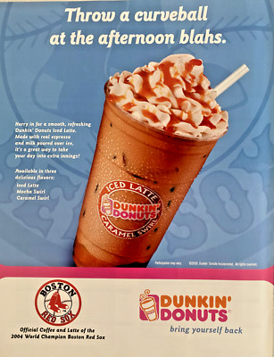 Dunkin Donuts Iced Latte Caramel Swirl 2005 Magazine Ad | eBay