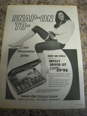 SNAP-ON TOOLS CORP IMPACT DRIVER SET NORTHANTS 1972 ADVERT A4 FILE E ...