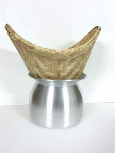Sticky Rice Steamer Pot Asian Cooker Aluminum & Bamboo Basket Thai ...
