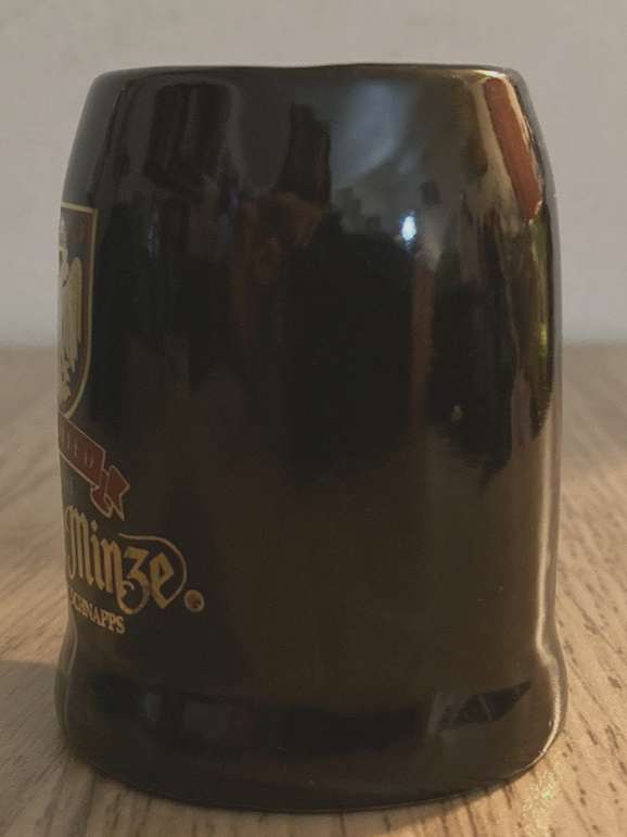 Rumple Minze Import Peppermint Schnapps Shot Glass Black Mini Mug ...