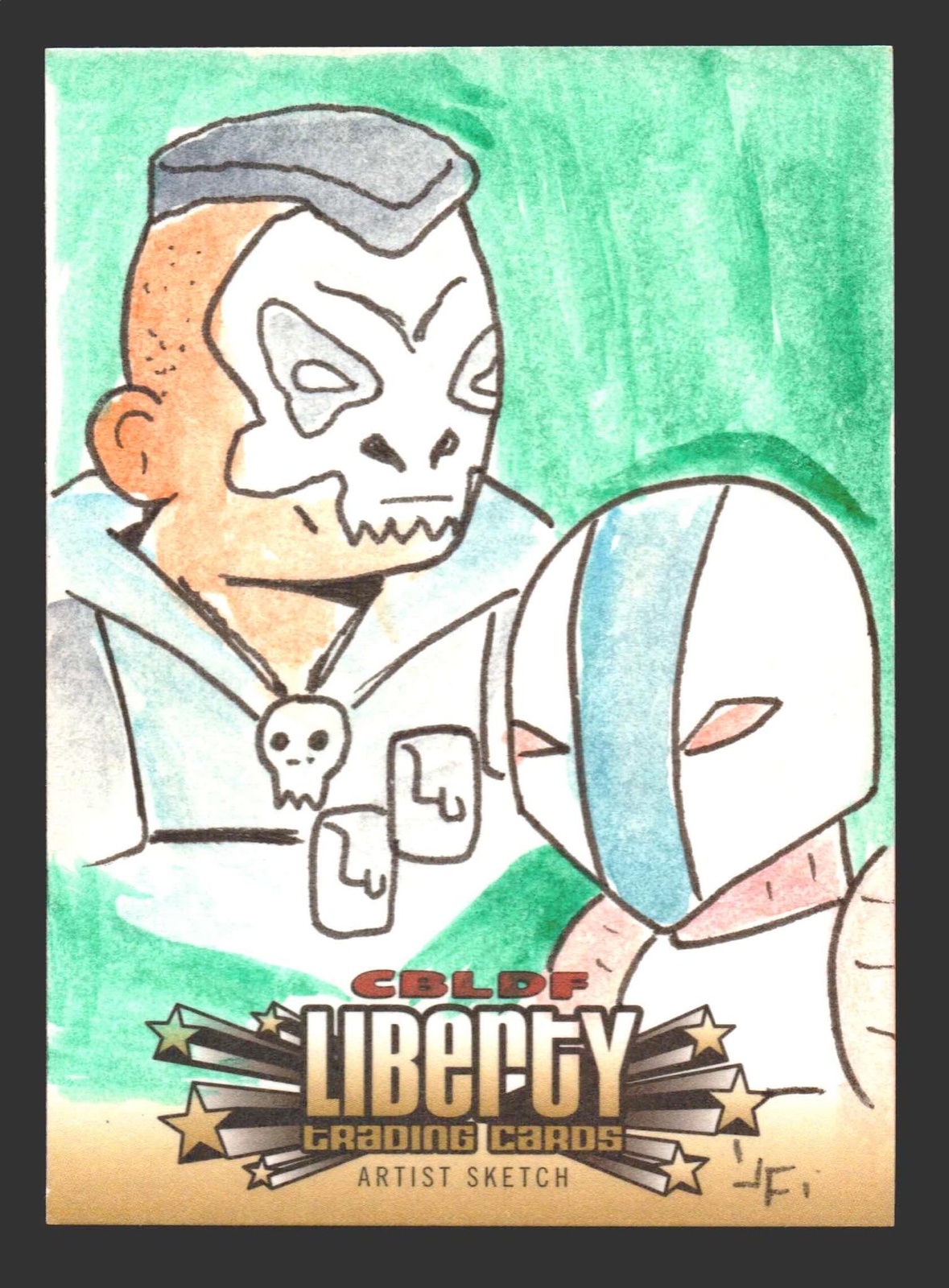 2011 Cryptozoic CBLDF Liberty Artist Sketch Card Bone by Jerry Fleming ...