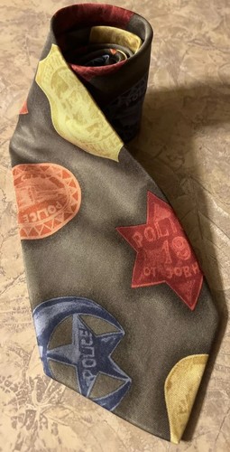 Police Badge Mens Neck Silk Tie Cop Law Multicolor Necktie Sheriff Made ...