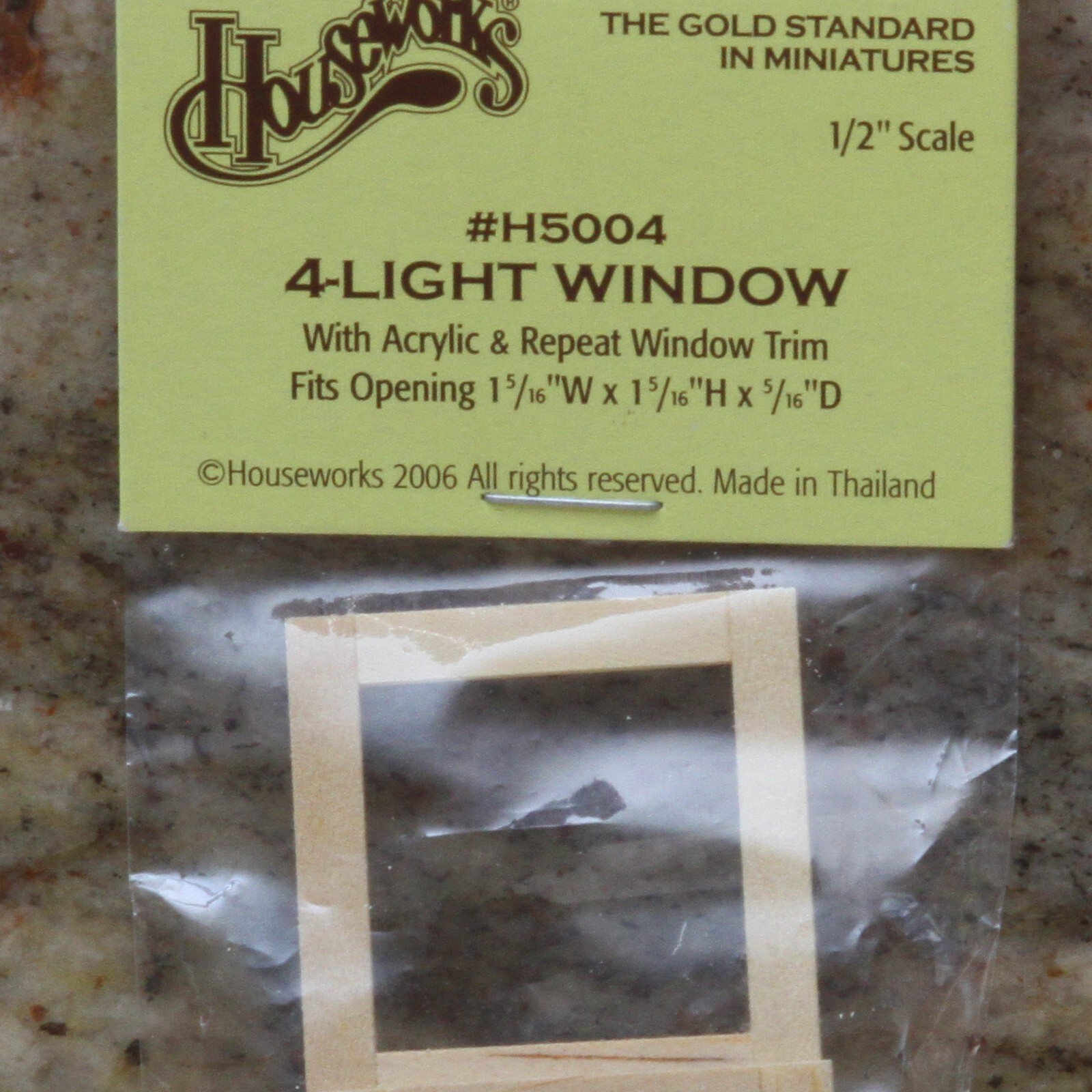 Houseworks wooden 4 Light WINDOW in Miniature Dollhouse 1:24 HALF SCALE ...