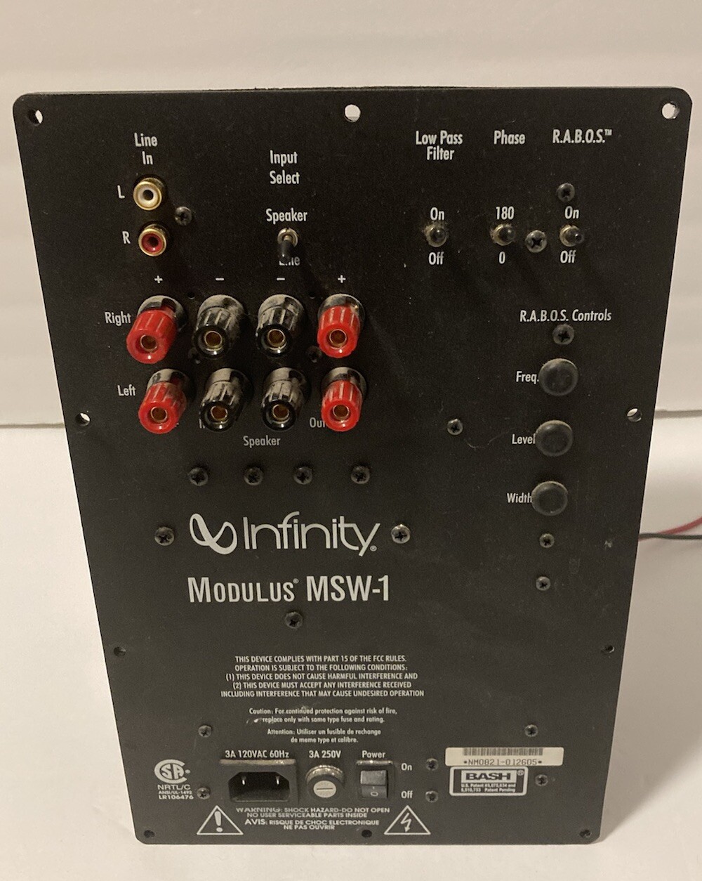 INFINITY Modulus MSW-1 Subwoofer Power Amp Module Tested Read ...