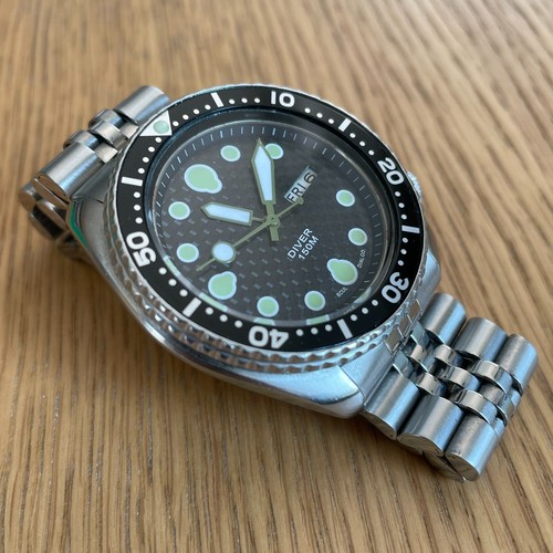 Seiko mod 6309-7290 vintage diver 02/77 "slim Turtle" + Jubilee ...