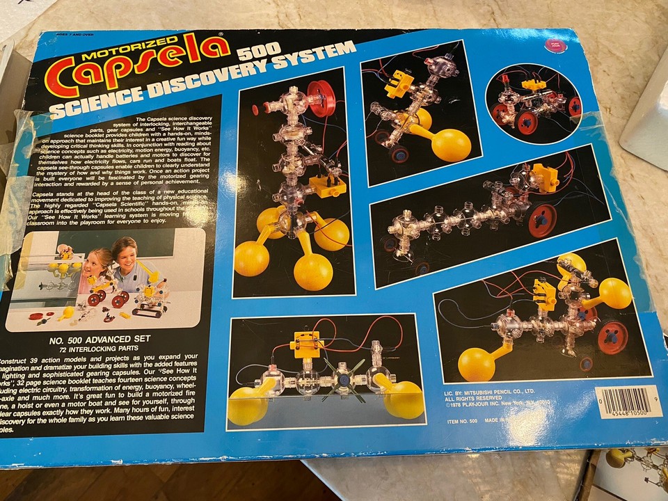 Capsela 500 Motorized Science Land & Water Toys Building Set Vintage ...