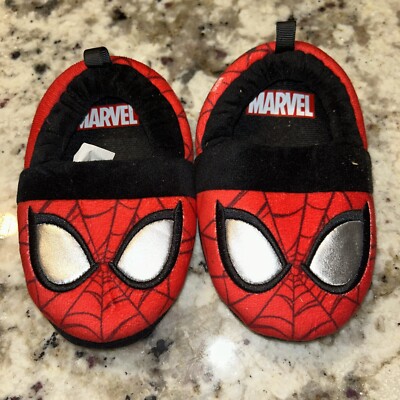 Marvel Spiderman House Slippers Shoes Size 7/8 Boys Slip On | eBay