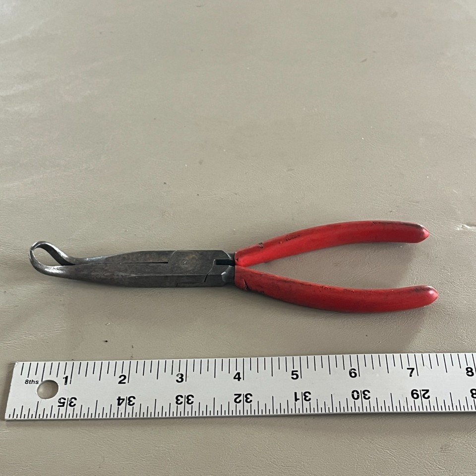 KNIPEX 38-200 8" Long Nose Gripper Pliers Curved Red Handle | eBay