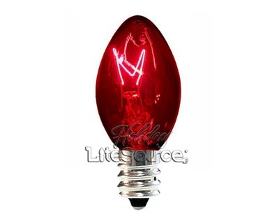 Twinkle (Blinking) C7 Red Light Bulbs - 7 Watt - 5 Bulbs | eBay