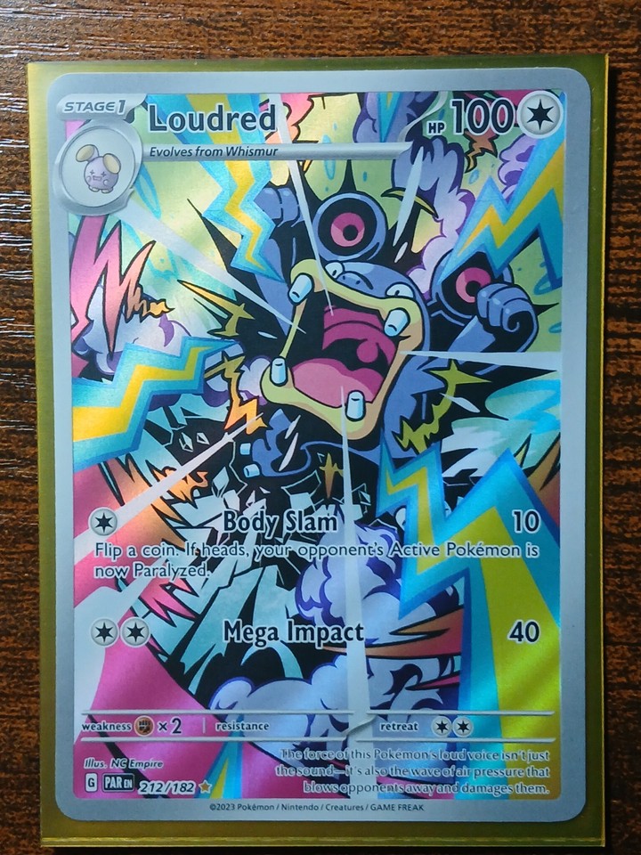 Loudred 212/182 Illustration Rare Pokemon TCG-Paradox Rift Full Art NM ...