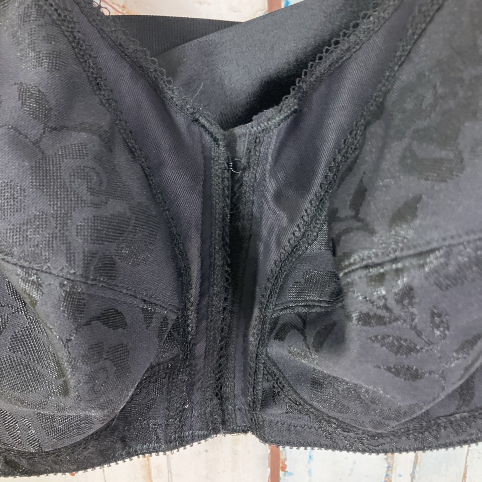 PLAYTEX 18 Hour Wirefree BRA Custom Flex BACK, FRONT CLOSE 4695 Black ...