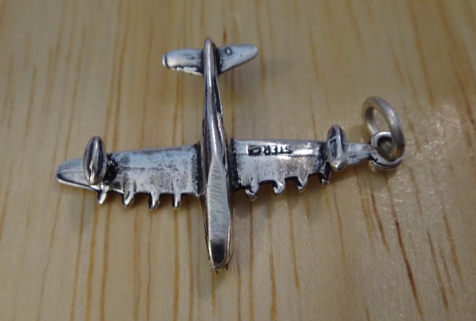 Sterling Silver 3D 25x20mm Airplane Spruce Goose Charm | eBay