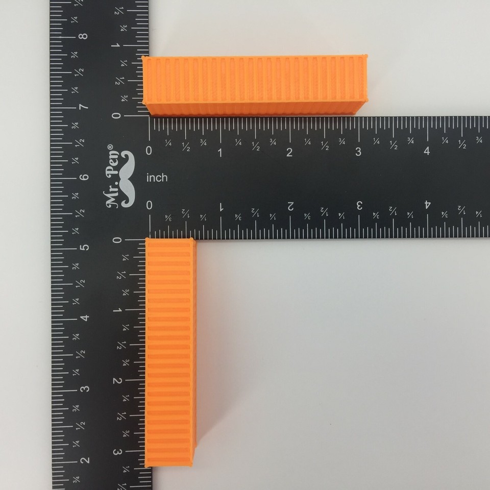 NEW (2) 40' Shipping Containers - N Scale 1:160 - ORANGE - ALL COLORS ...