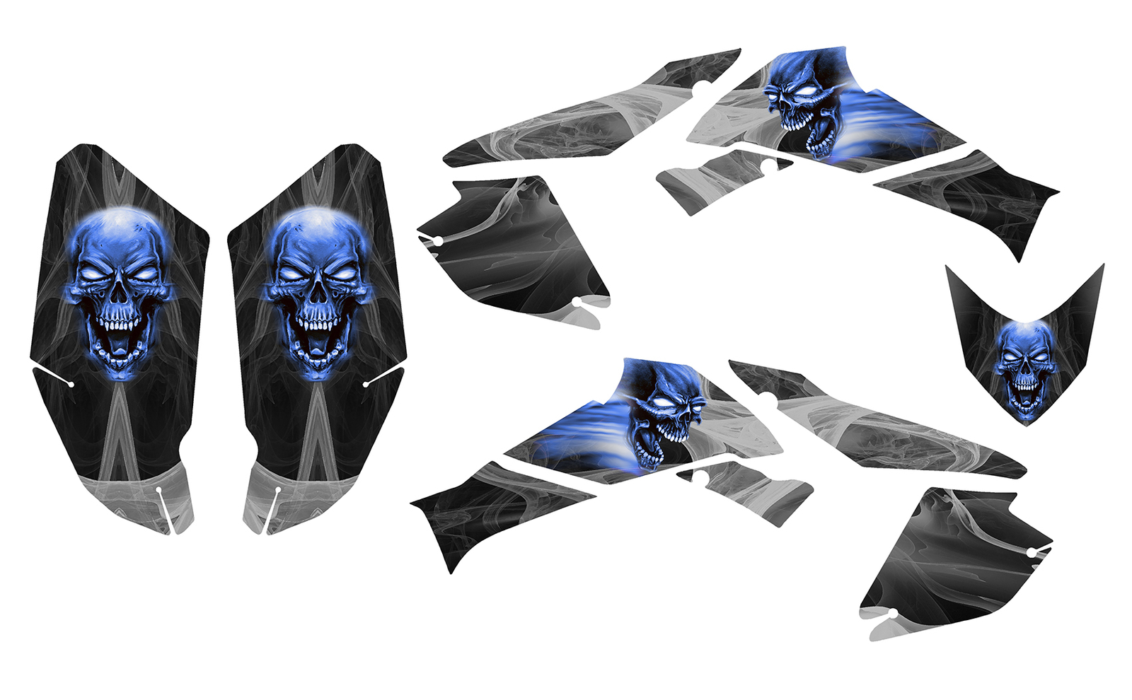 2006 - 2018 Honda TRX 250EX 250X Graphics Decal Kit #6666Blue Skull | eBay