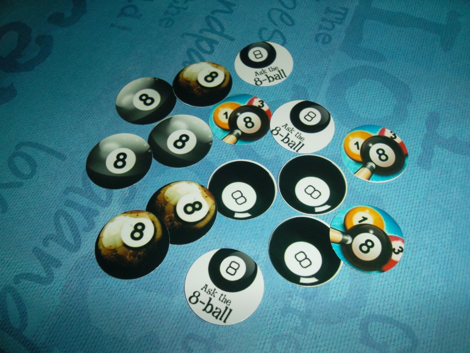 Pre Cut One Inch POOL BILLIARD 8 BALL mages! FREE SHIP | eBay