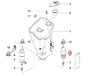 NEW BMW X4 F26 WINDSHIELD WASHER PUMP 67128362154 8362154 OEM NO DUTY ...