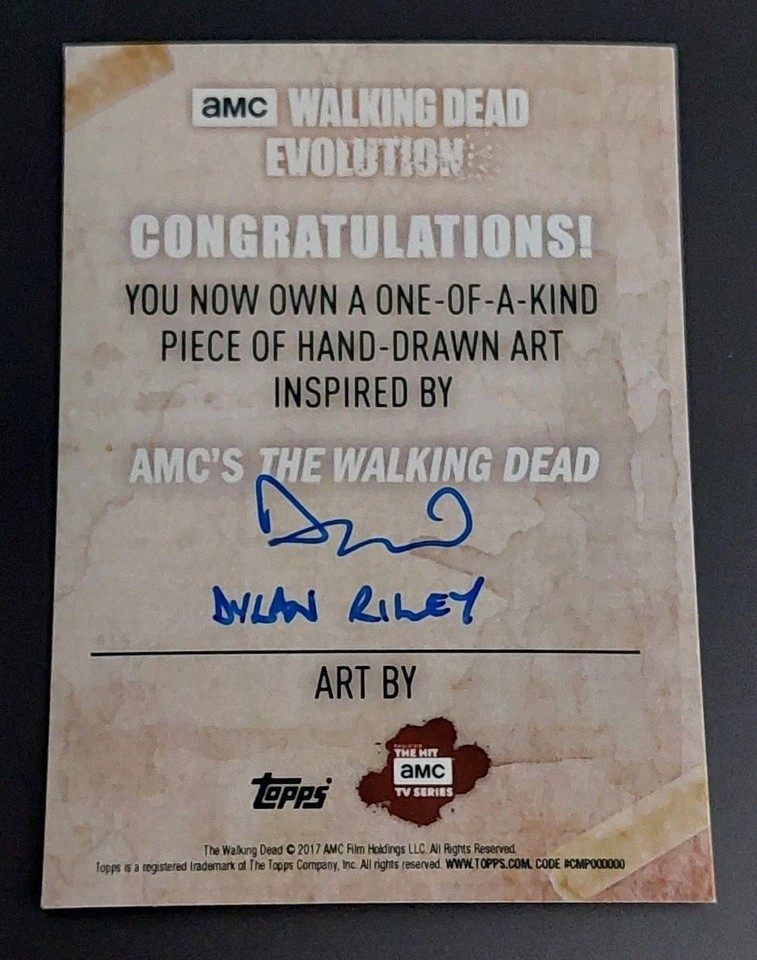 2017 Topps Walking Dead Evolution NEGAN Sketch Art Card By Dylan Riley ...
