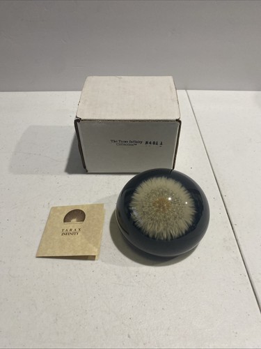 Vintage Tarax Infinity Canada Dandelion Seed Puff Paperweight With Box ...