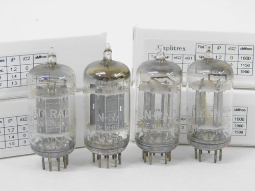 Ken-Rad 12AX7 Vintage Pewter Plate Audio Tubes (set of four, test as ...