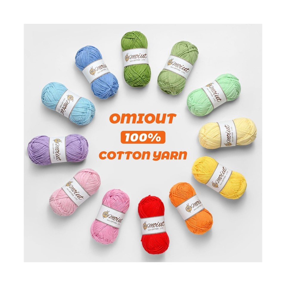 24 Pack 100% Milk Cotton Yarn for Crocheting, 1200g/3150yd Baby Yarn ...