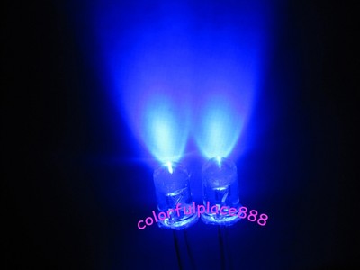 100pcs, 5mm Blue Round High Power Super Bright 5K MCD Water Clear LED ...