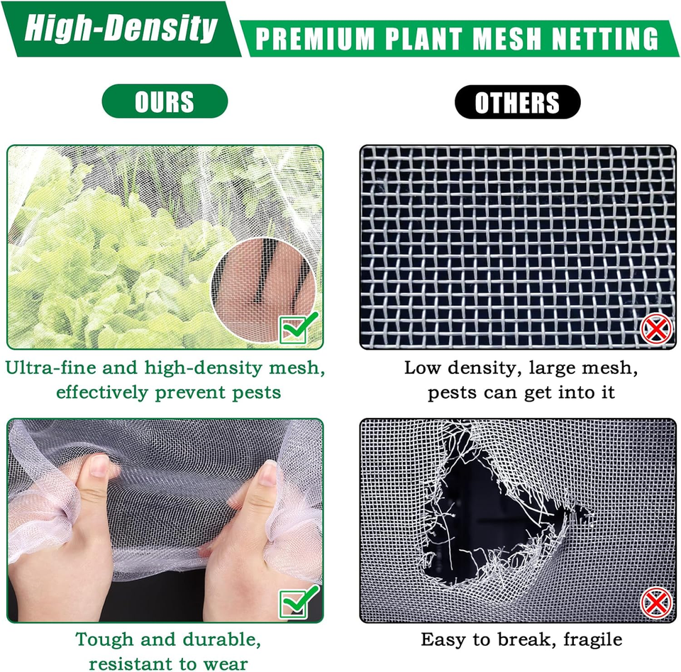 10 X 50 FT Garden Mesh Netting Pest Barrier for Raised Beds, Fruit Tree ...