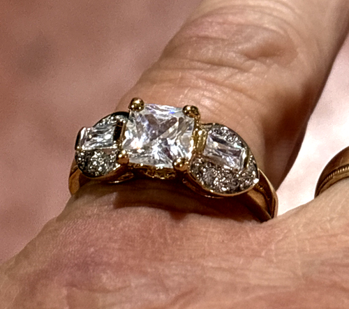 Man Made Diamond Ring Woman’s Size 10 Marked JC | eBay