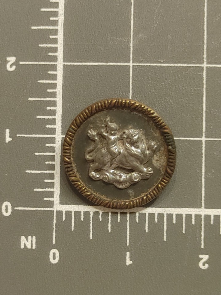 Vintage Antique Victorian Stamped Brass Button Cherub Riding A Lion | eBay