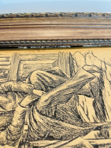 Vintage Dov Bar-Lev Genuine Med-Wood-Cut Etched Artini Arts Inc Signed ...