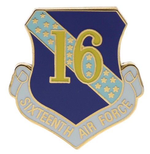 Air Force 16th Sixteenth 16AF 1 inch Shield hat lapel pin H15963 F6D15A ...