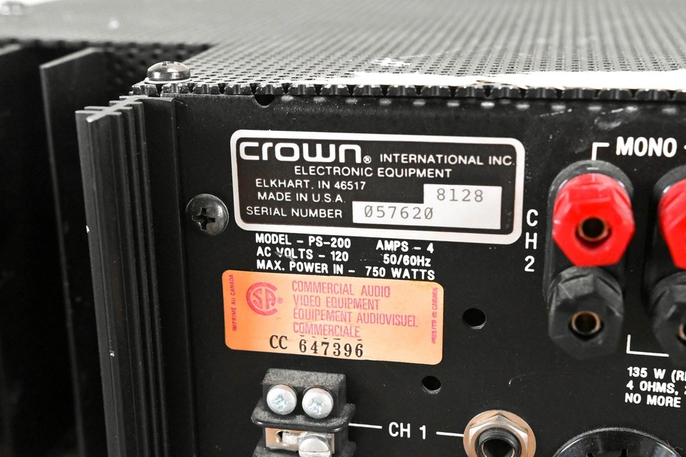 Crown PS-200 2-Channel Power Amplifier CG008XN | eBay