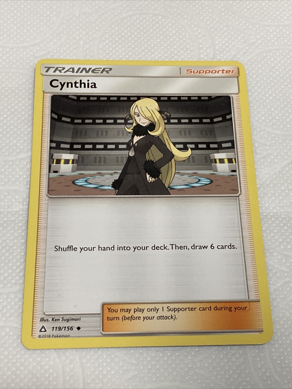 Pokémon TCG Sun & Moon Ultra Prism Supporter Cynthia Uncommon Regular ...