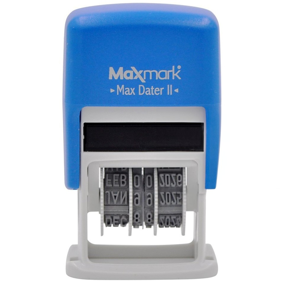 MaxMark Self-Inking Rubber Date Office Stamp with Approved Phrase ...