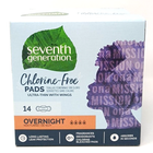 Seventh Generation Chlorine-Free Pads With Wings Ultra Thin Overnight ...
